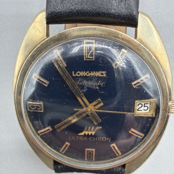 Vintage Longines Ultra Chrono Automatic Watch Go Black Dial ...