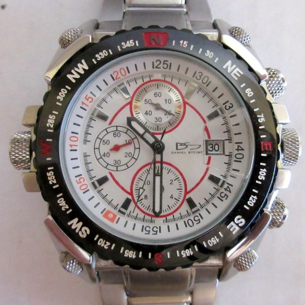 NICE DANIEL STEIGER pilot CHRONOGRAPH MAN'S WRIST WATCH 9067S-M ...