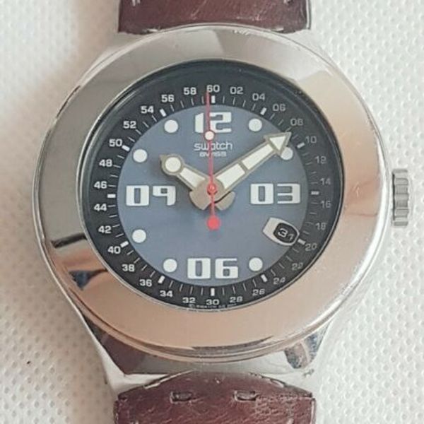 2002 Rare Swatch Irony Nabab Dominator YNS401 Huge Day Military Watch ...