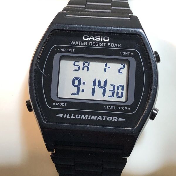 Casio 3294 Black Illuminator Digital Watch B640W WR50M Chrono Alarm New ...