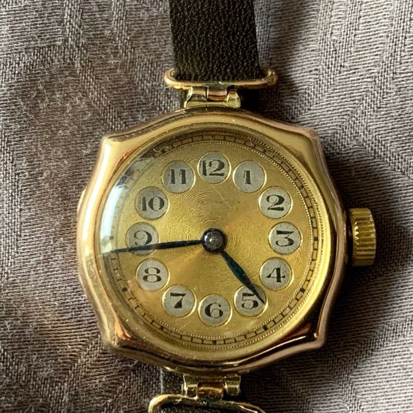 ROLEX VINTAGE 1920s LADIES 9Ct GOLD WRISTWATCH ART DECO OCTAGANOL ...