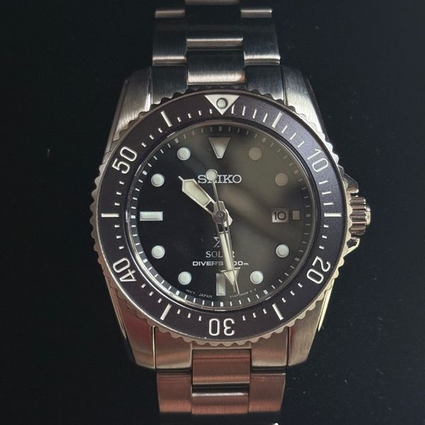 Seiko Prospex Compact Solar 38.5mm Scuba Diver Grey Dial SNE569P1 ...
