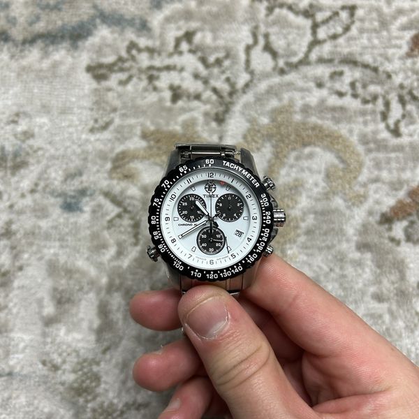 Men's Timex Expedition Chrono Alarm Watch Chronograph Tachymeter Panda ...