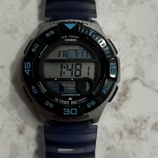 Casio Illuminator Men 3474 LWS-1100H Tide Graph Moon Phase Quartz Digi ...