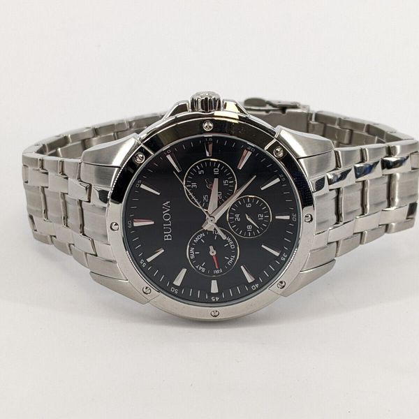 Bulova Men's Classic Calendar Quartz Silver Stainless Steel Watch 43 MM ...