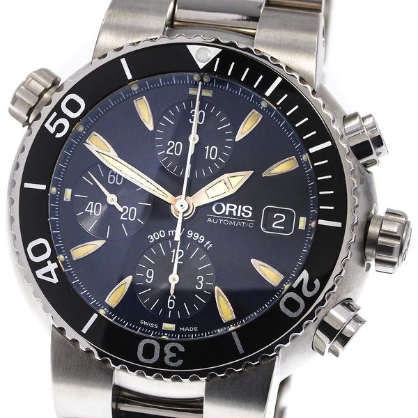 With box and warranty card [ORIS] Oris TT1 Divers Chronograph Date 7542 ...