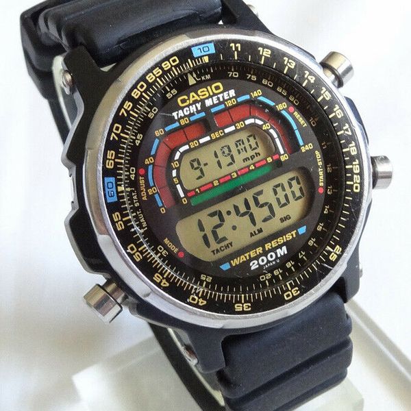 Vintage 2000 Casio Tachy Meter DW-400 905 Mens Watch DW400 Diver’s ...