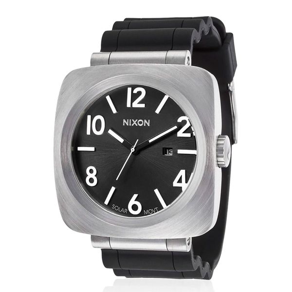 NIXON Volta PU Mens Solar-Powered Watch, Black White Dial, Polyurethane ...
