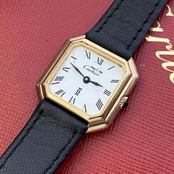 Nuova inserzioneOrologio Vintage Cartier Tank Passo Quadrante Romano ...