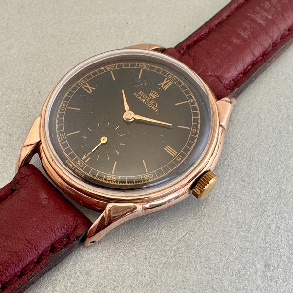 VINT Rolex Marconi black dial swiss wind up ca 57 NO RESERVE ...