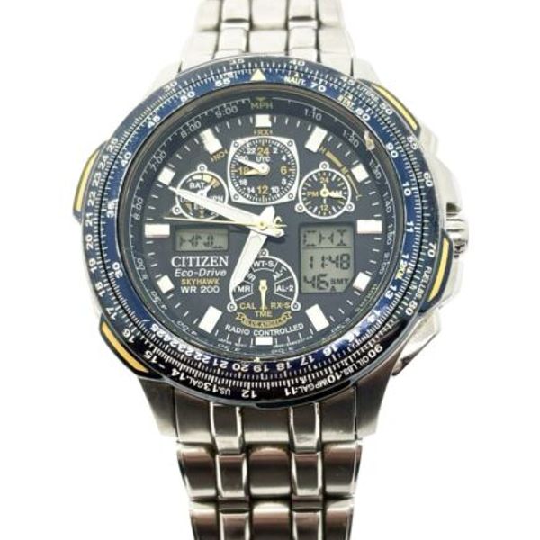 Citizen Eco-Drive Skyhawk WR200 Stainless Steel Menâ s Watch Blue ...