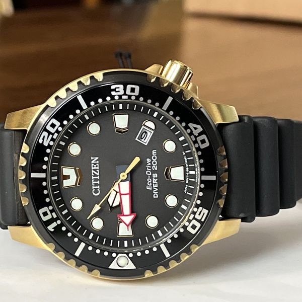 CITIZEN Eco-Drive PROMASTER DIVER Gold/Black Men's Watch - BN0152-06E ...