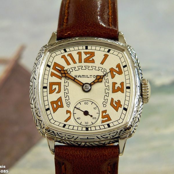 1929 Vintage HAMILTON CUSHION, Stunning Silver Dial, Serviced ...