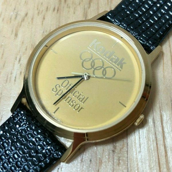 Vintage Kodak By Seiko Men Gold Tone Olympic Analog Quartz Watch Hour ...