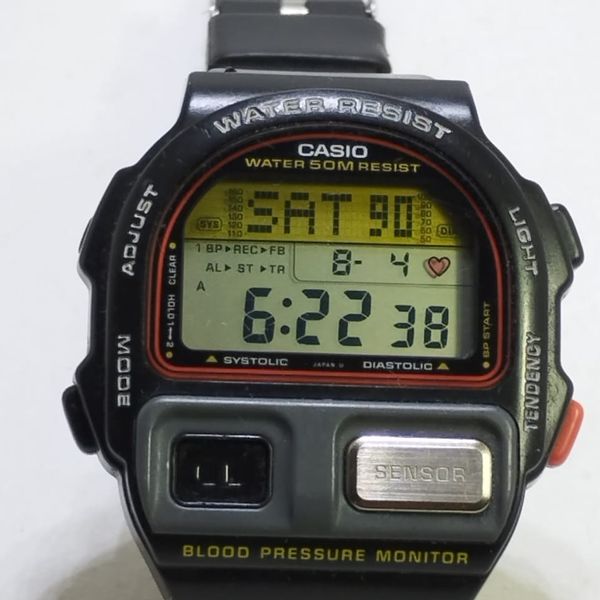 Vintage Casio BP-100 Blood Pressure Monitor Men's Digital Watch ...