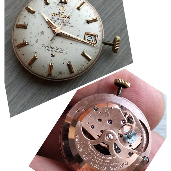 50s OMEGA CONSTELLATION AUTOMATIC CAL. 504 VINTAGE WATCH MOVEMENT UHREN ...