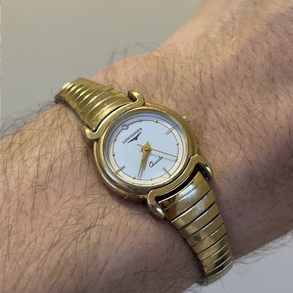 LONGINES Dainty Gold Tone White Dial Ladies Quartz Watch Rare! Fresh ...