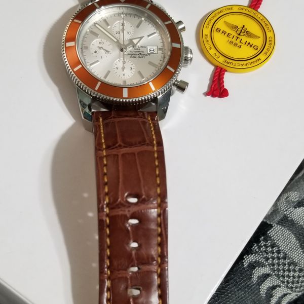 BREITLING SUPEROCEAN HERITAGE on HADLEY ROMA ALLIGATOR STRAP ...