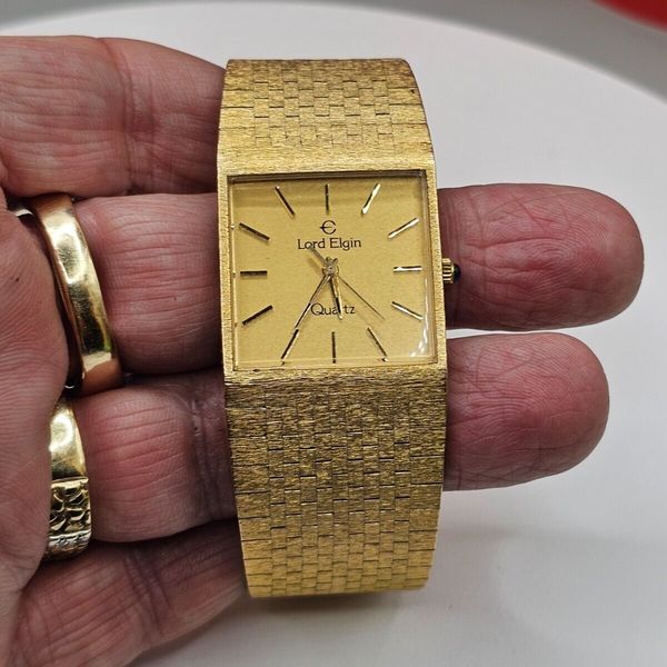 Vintage Lord Elgin gold tone mesh band watch | WatchCharts Marketplace