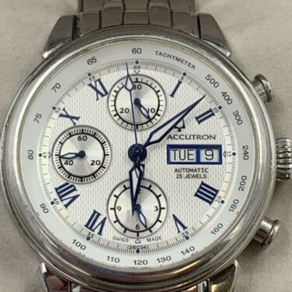 Bulova Accutron Gemini Men's Swiss Automatic Chronograph Watch 26C04 ...