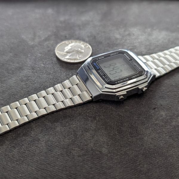 Casio A178W Illuminator Digital Watch - Stainless Steel Band, Dual Time, Retro | WatchCharts ...