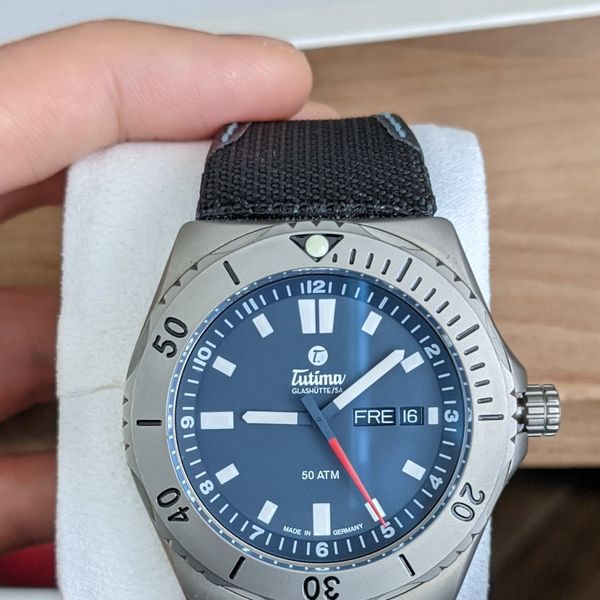 FS only: Excellent condition Tutima M2 Seven Seas 6151-03 Titanium Blue ...