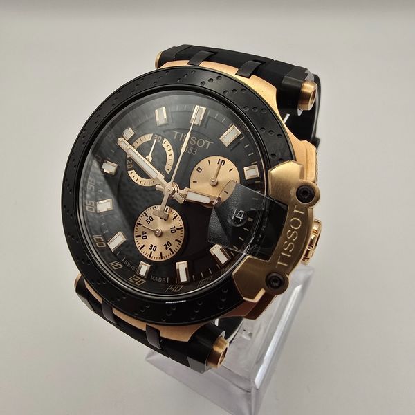 SWISS TISSOT T-RACE T115417A CHRONOGRAPH ROSE GOLD PLATED QUARTZ MEN'S ...