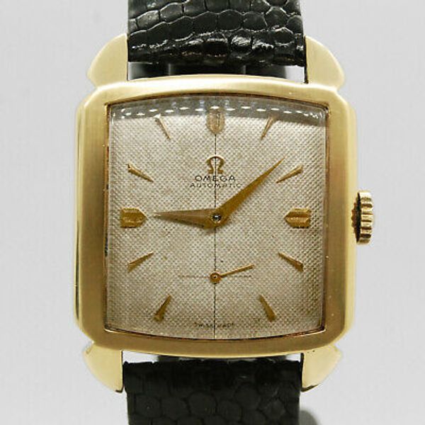 Vintage 50's OMEGA Square CIOCCOLATONE 18K Gold Aut Cal 342 Honeycomb ...