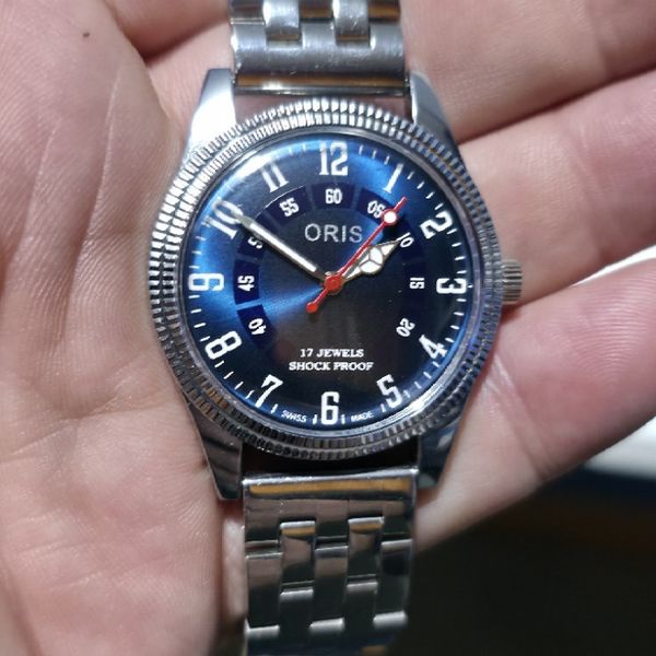 Refurbished Oris Ocean Blue Dial Swiss-made Movement Fluted Bezel ...