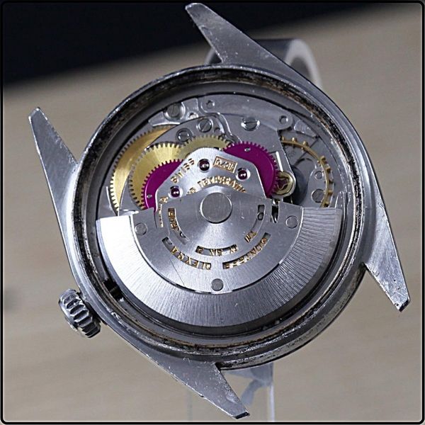 Beautiful Engine-Turned Bezel Rolex 1603 Datejust Non Quick Set Pie-Pan ...