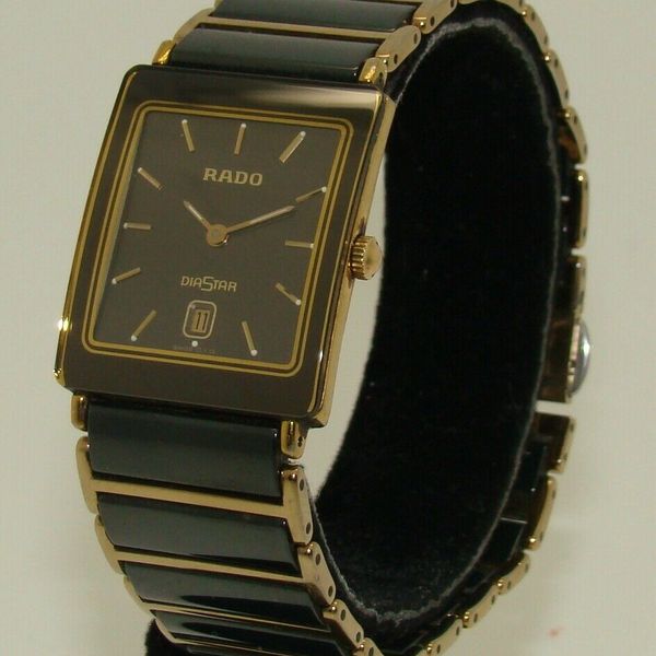 RADO DIASTAR CERAMIC BLACK and GOLD QUARTZ MEN's WATCH 180.0281.3N on BRACELET | WatchCharts ...