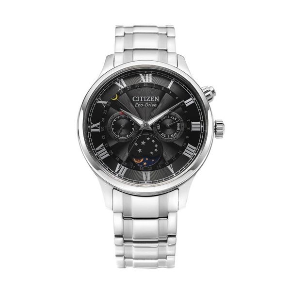 Citizen Eco Drive Moon Phase Mens Watch 42mm 50Meter Stainless Steel ...