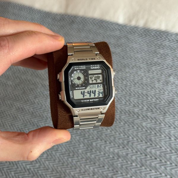 Casio AE-1200WHD-1A Men Digital Dial Wristwatch - Silver | WatchCharts ...