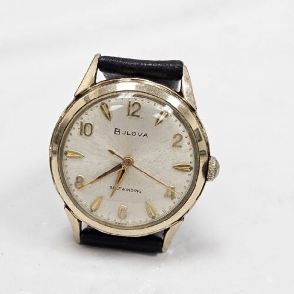 Vintage 1960 BULOVA Cal 11AFAC 10KRGP 17J Automatic Men's Watch ...