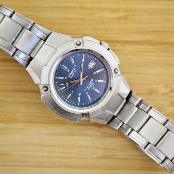 CASIO MTP-3036 (708) Classic Analog Blue Dial 100M H2O 42mm watch - New ...