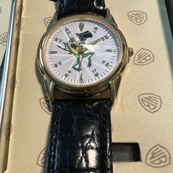 RARE Vintage Warner Bros by Fossil Michigan J. Frog Watch W Box Free ...