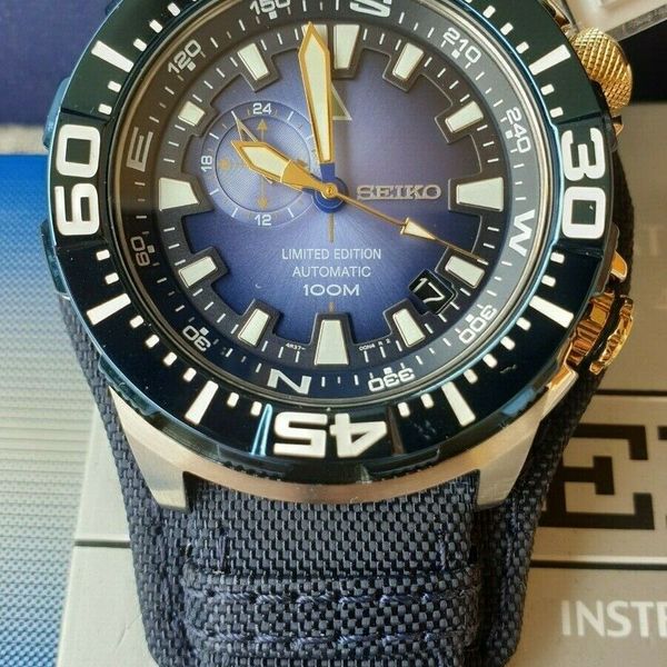 NOS SEIKO SSA147K1 Blue Monster Limited Edition Watch Superior 4R37 ...