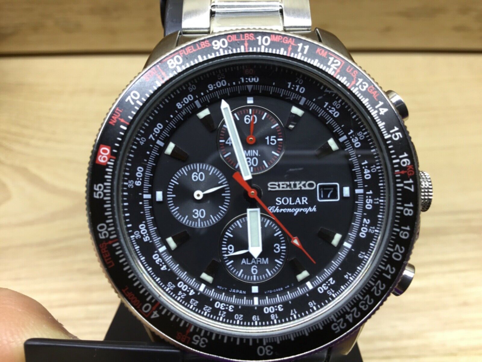 Seiko SSC007 Aviator Solar Chronograph Pilots Men's Watch V172-0AC0 NEW ...