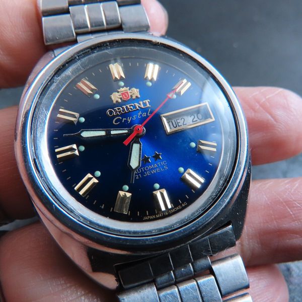 Japan Orient Three Star Crystal Daydate Automatic Men Watch ...