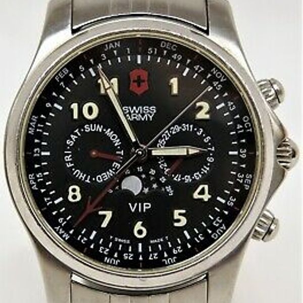 Swiss Army Victorinox VIP Chronograph Moonphase S/S Mens 40mm Quartz ...