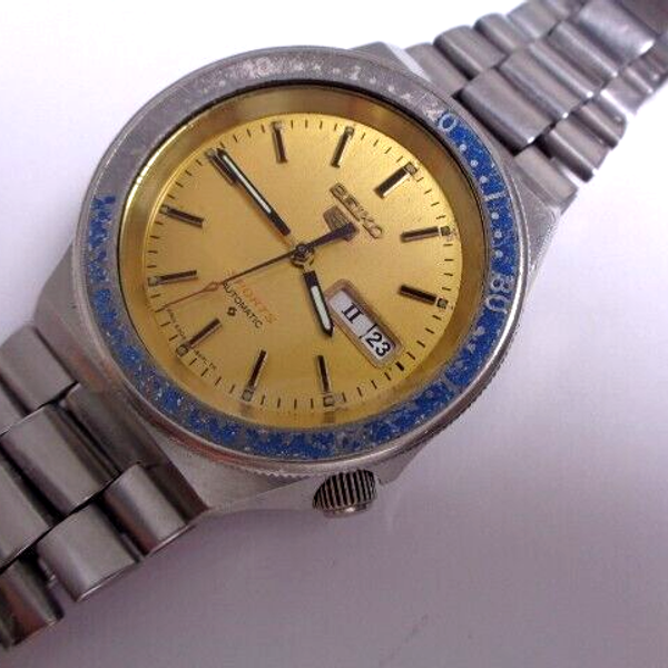 Seiko 5 Sports Mens Watch Day & Date Gold Dial 6309-836B Sn. 170664 ...