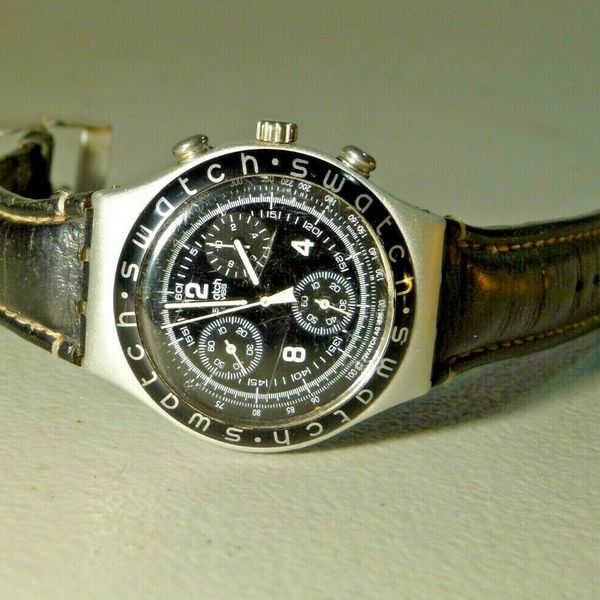 RETRO SWATCH IRONY ALUMINUM HIGH TAIL YCS 1000 AVIATOR CHRONOGRAPH ...