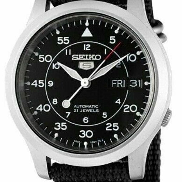Seiko Men's SNK809 Seiko 5 Automatic Stainless Steel Watch with Black ...