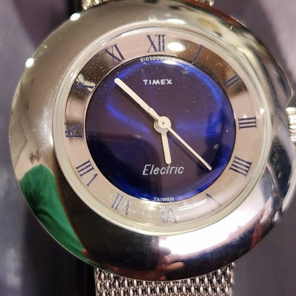 Vintage Timex Electric Ladies Blue Cobalt Face, New Old Stock | WatchCharts Marketplace