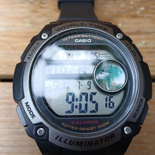 Casio AE-3000W-1AVEF Men's Black Resin Strap Digital Adults 56mm Watch ...