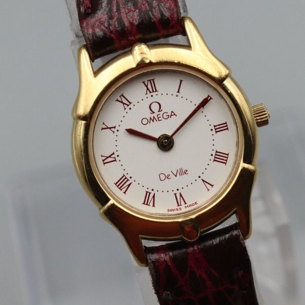 *NEAR MINT* Vintage OMEGA De Ville Cal.1455 Quartz White Dial Round ...