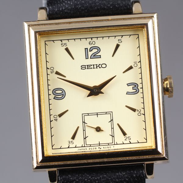 Vintage 1985 Seiko Nouveau 2G28-504A Gold Small Second Quartz Mens ...