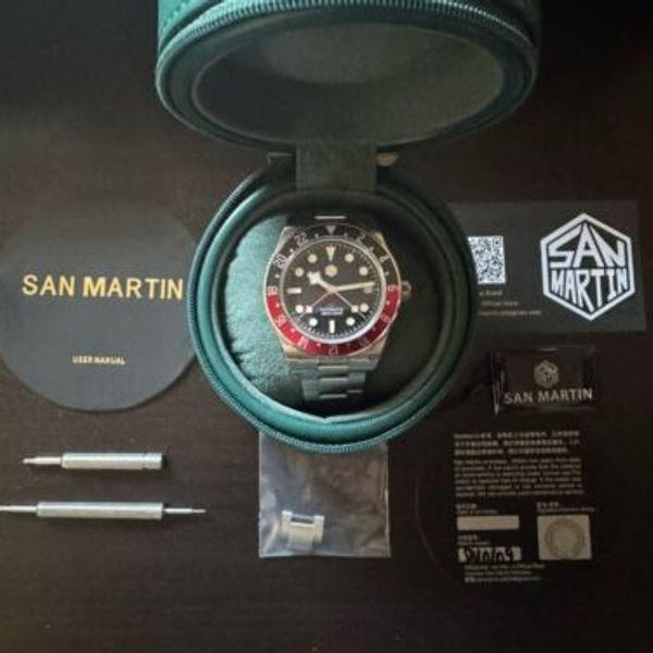 SAN MARTIN SN0109 GMT AUTOMATIC, SAPPHIRE CRYSTAL, PEPSI BEZEL ...