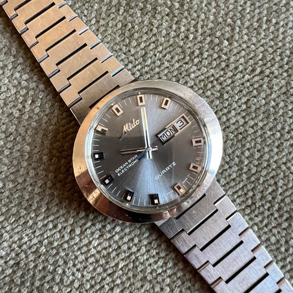 Vintage Mido Ocean Star Electronic Quartz Wristwatch Steel - 42mm Circa ...
