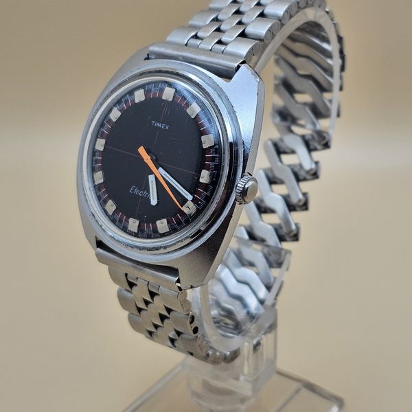 Vintage Rare 1971 Timex Electric Rally Racing Dial Silver-tone Jubilee ...